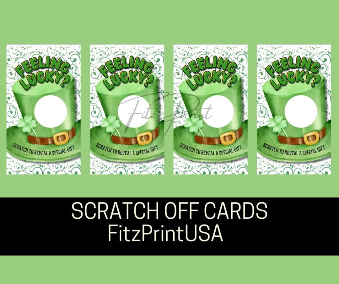 Stpatrick Day Scratch off Card, Scratch off Cards, Small Business ...