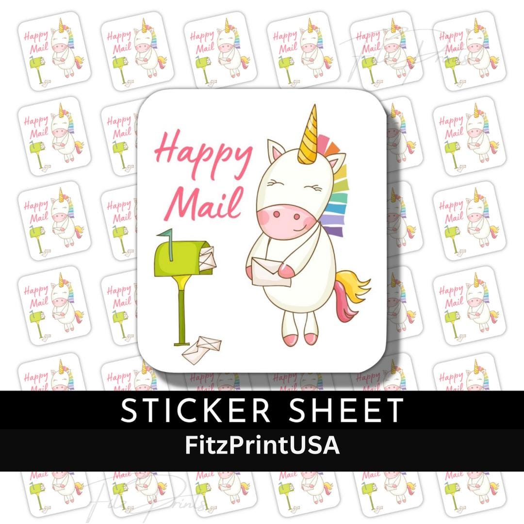 Happy Mail Thank You Sticker Sheet, Business Stickers, Handmade ...