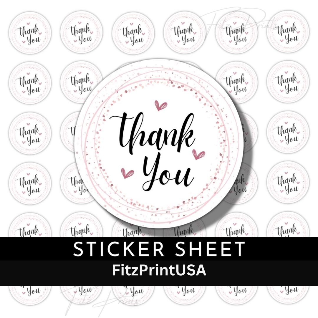 Thank You Sticker Sheet, Business Stickers, Handmade Stickers, Packing ...