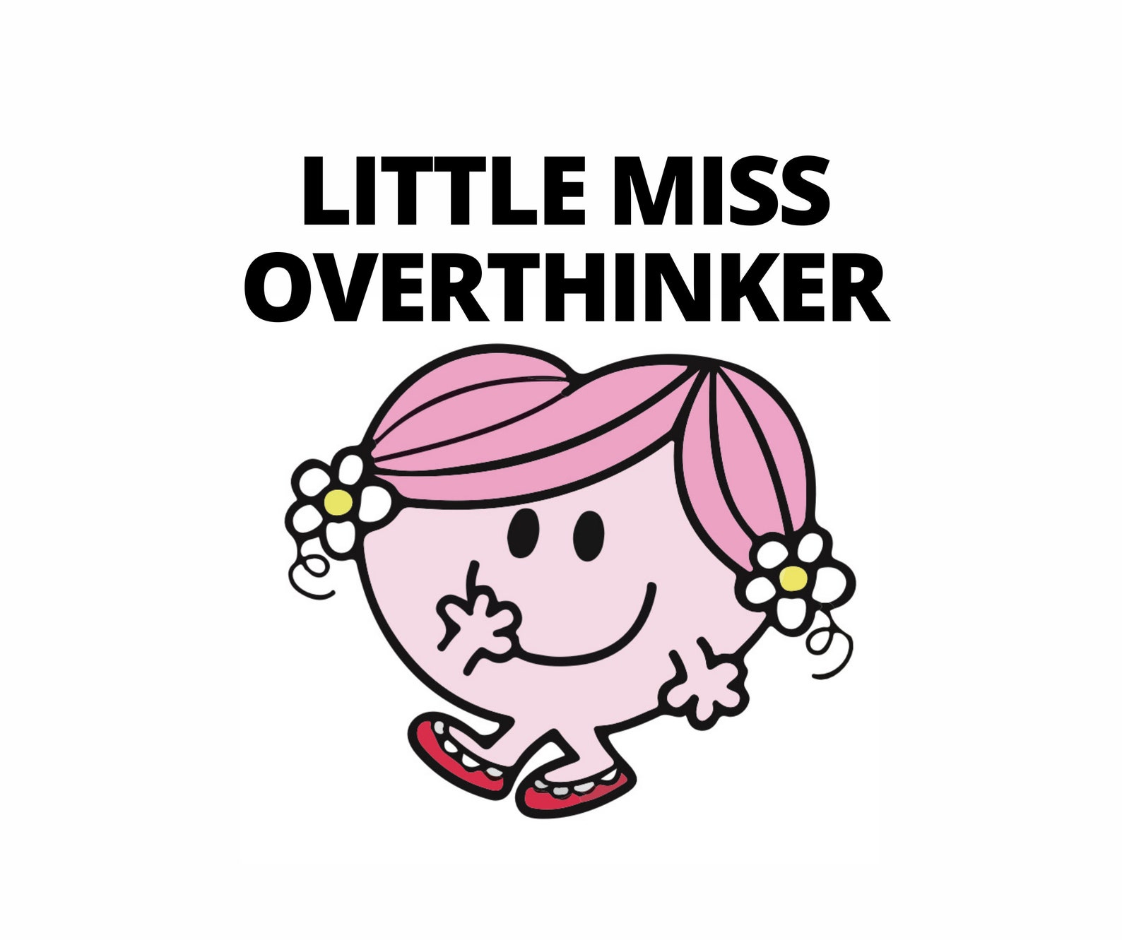 Little Miss Overthinker, Little Miss, Mr.men Sticker, Meme Sticker ...