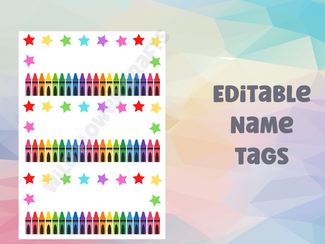 Editable Name Tags Template. A4. Canva Edit - Etsy