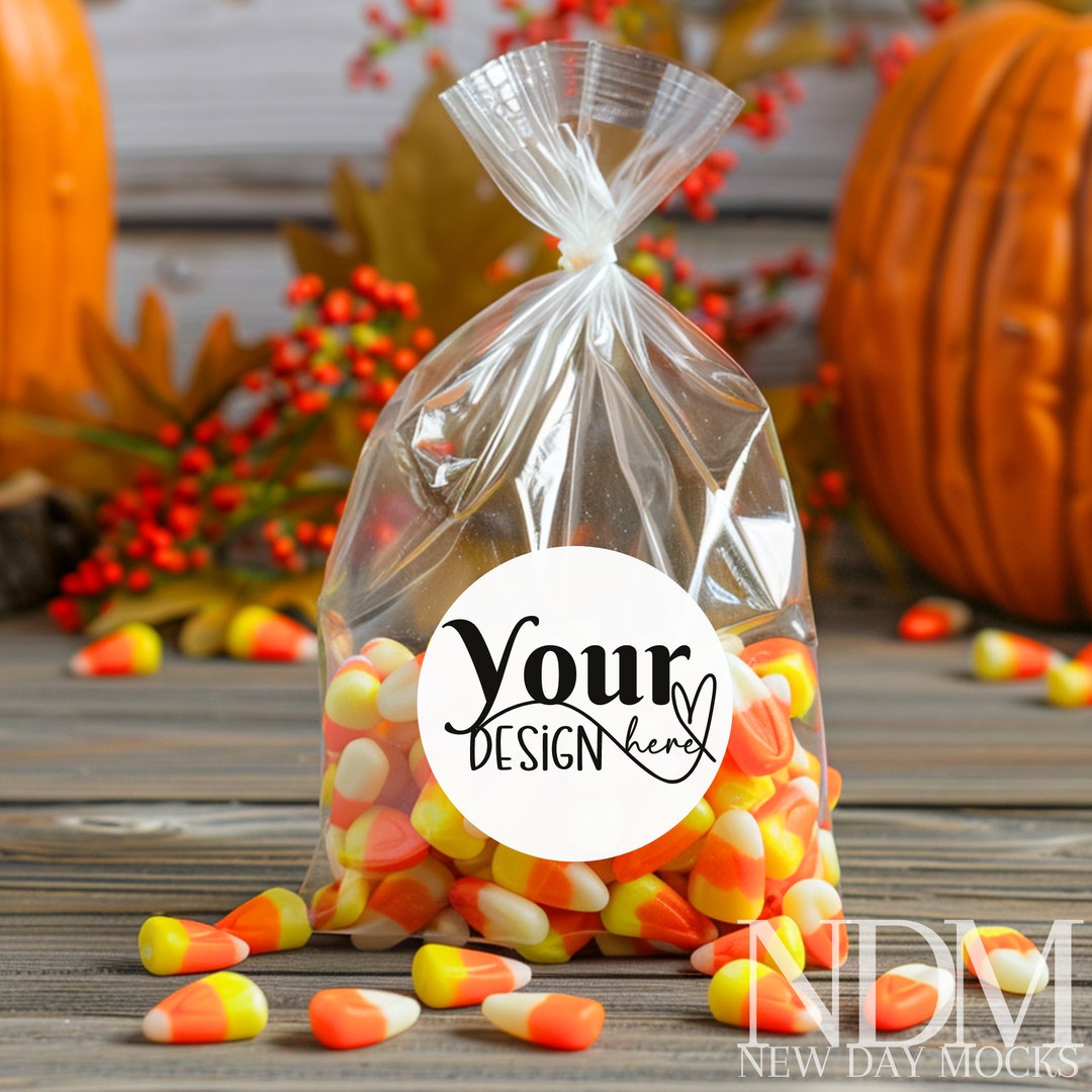 Halloween Sweet Treats Mockup Candy Corn Halloween Mockup Round Label ...