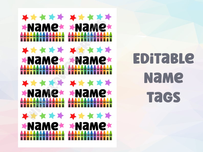 Editable Name Tags Template. A4. Edit - Etsy UK