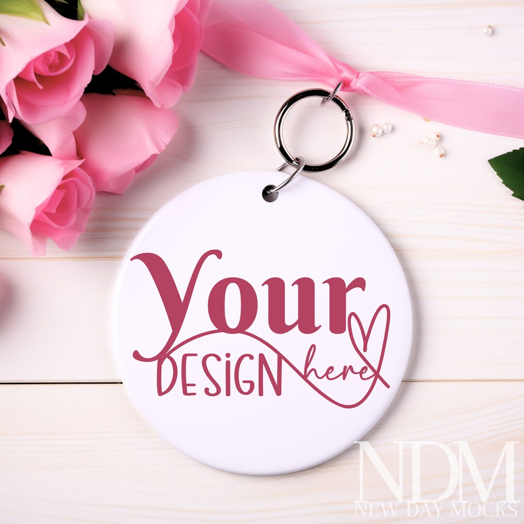 Key Chain Mockup Valentines Mockup Heart Keychain Mockup Blank Key ...