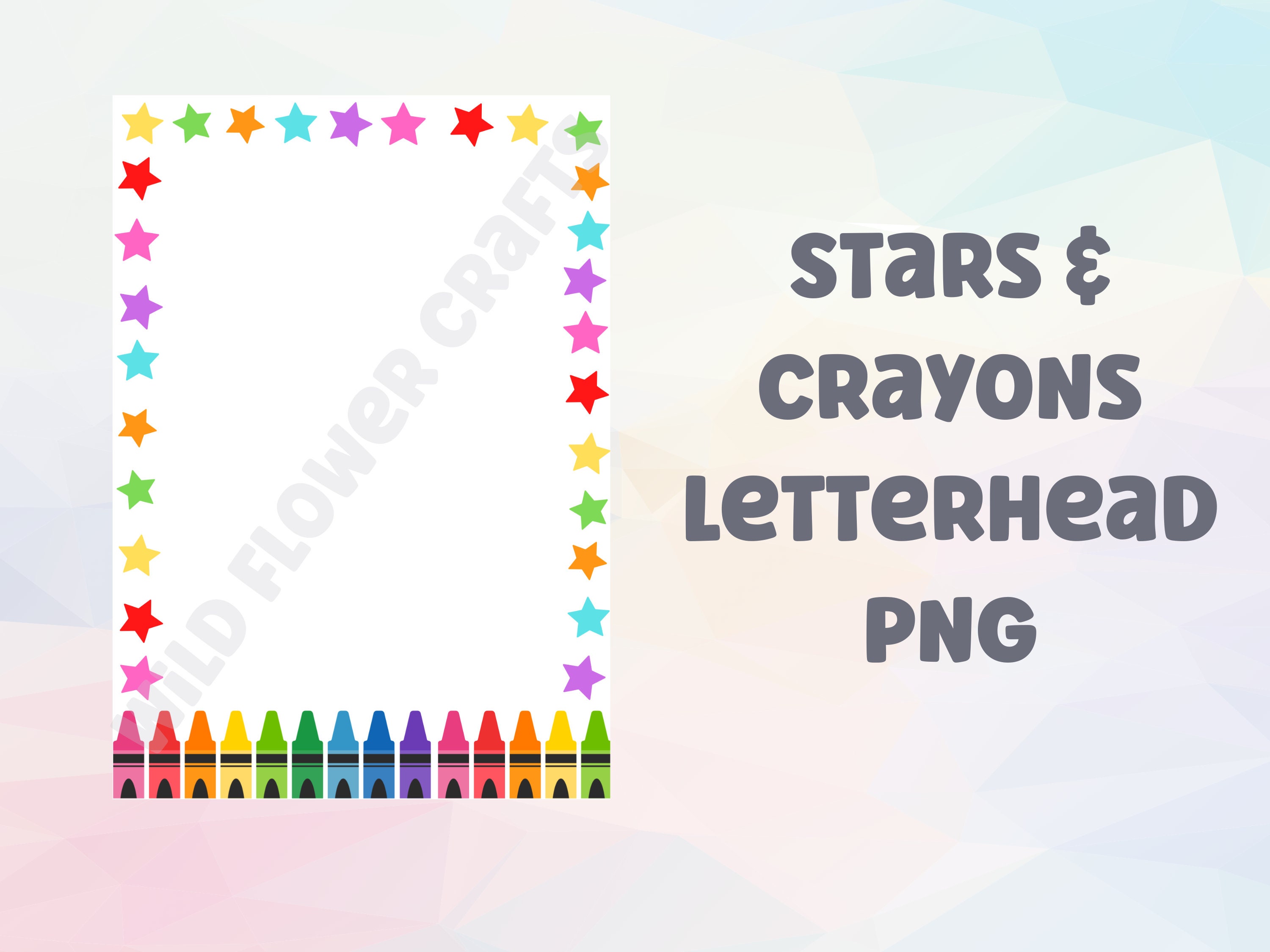 Printable A4 Page for School/daycare With Stars and Crayons. Letterhead ...