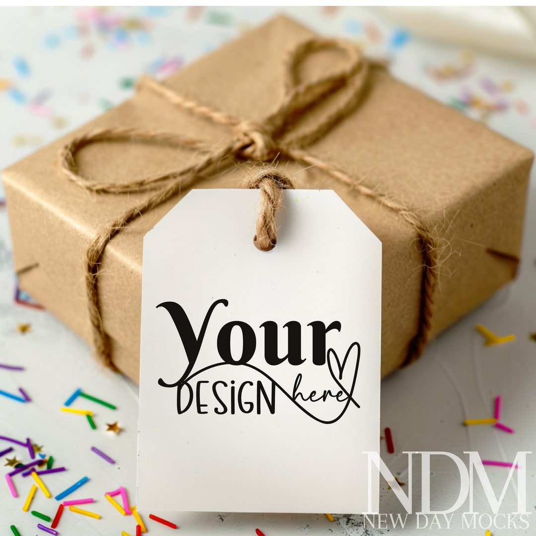 Tag Mockup White Gift Tag Mockup Christmas Mockup Favor Bag Mockup Gift ...