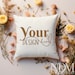 White Cushion Mockup. Spring Flowers Mockup. Throw Pillow Mockup Easter ...