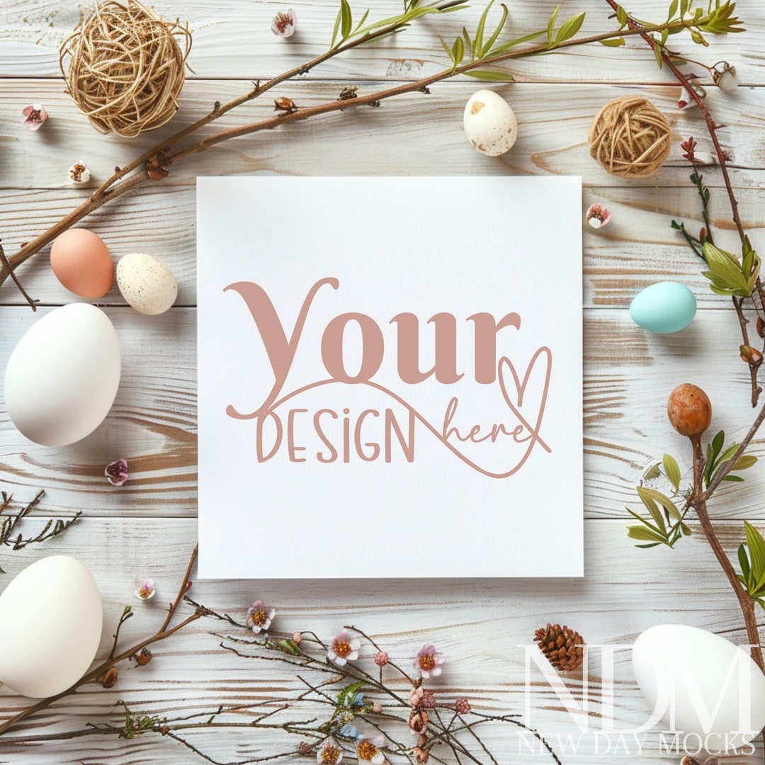 Easter Card Mockup. Blank Card Mockup Card Mock up Greeting Card Easter ...