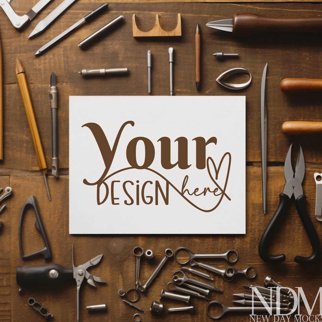 Tools Card Mockup. Mockup Card for Men Tools Mockup Blank Card Mock Up ...