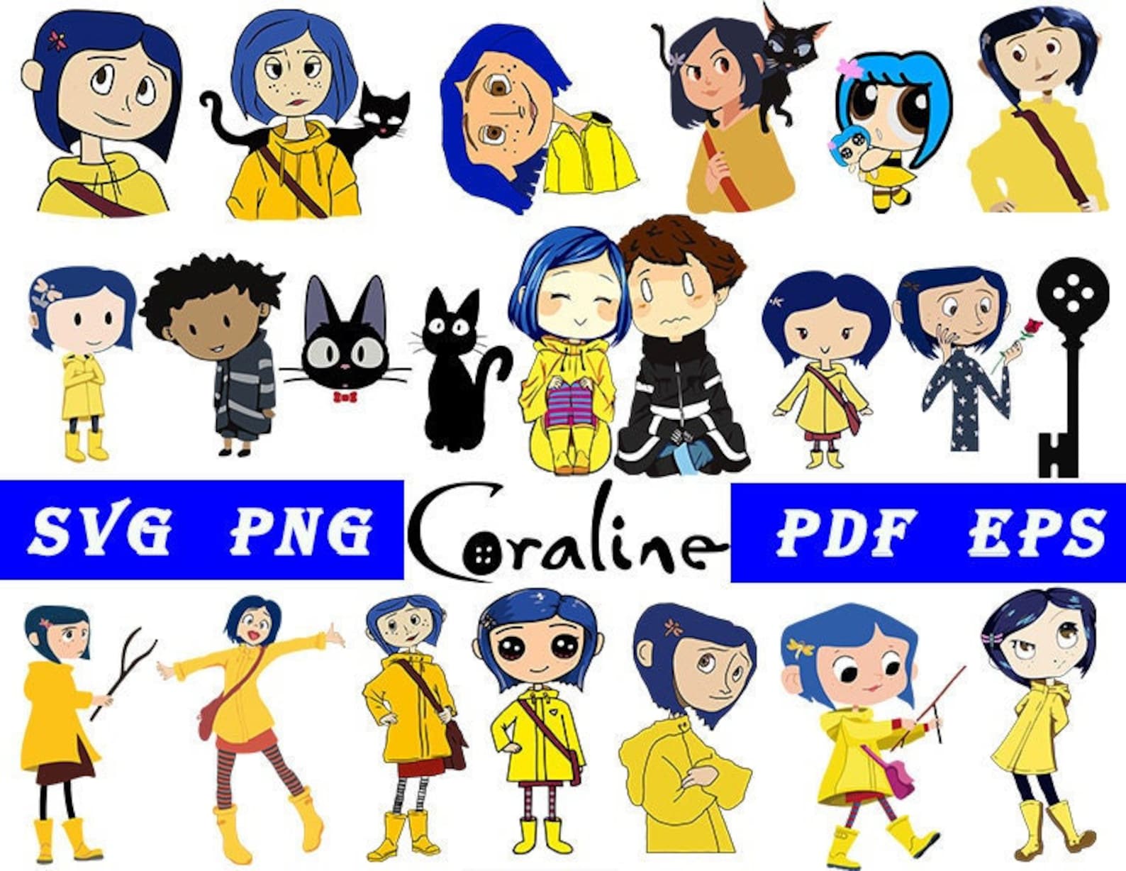 Coraline Coraline Svg İnstant Download Svg Png Pdf Eps - Etsy UK