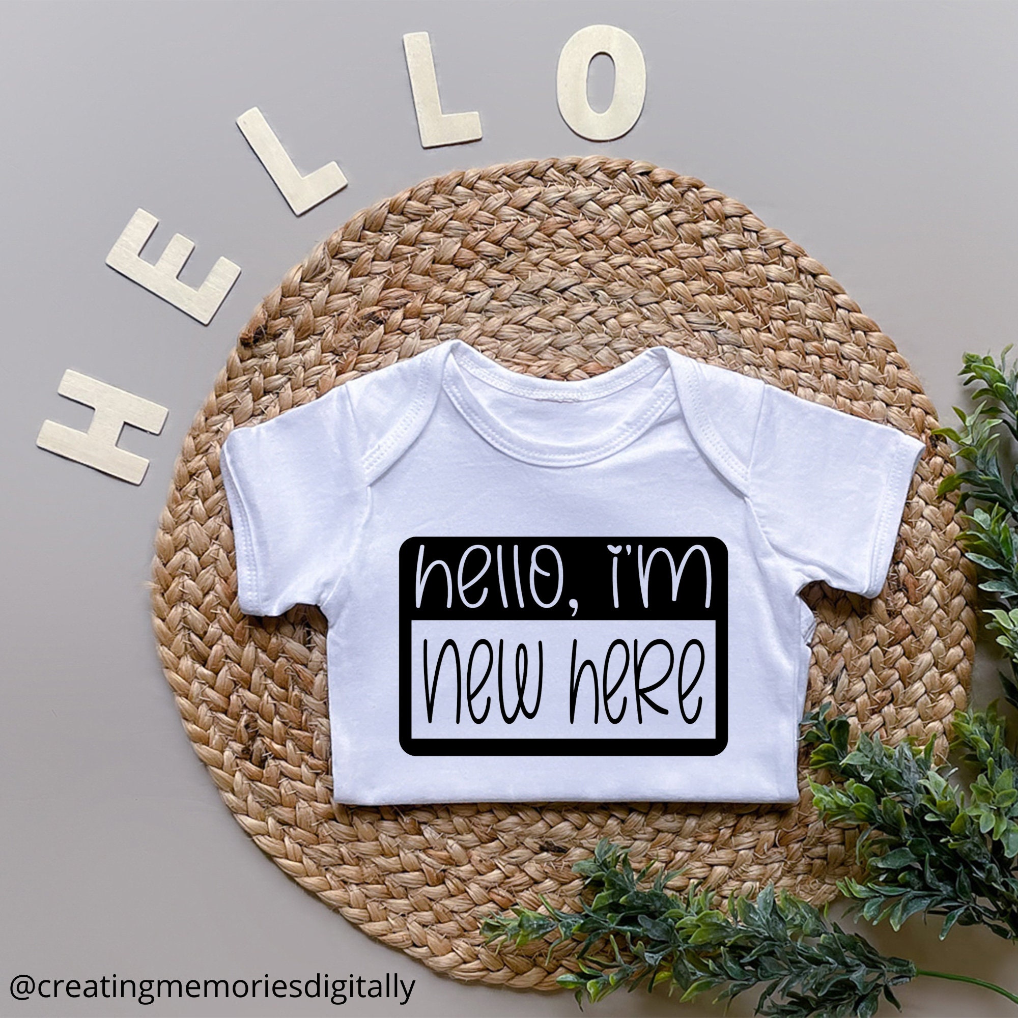 Baby Announcement Svg, Baby Svg, Welcome Baby Svg, Hello I'm New Here ...