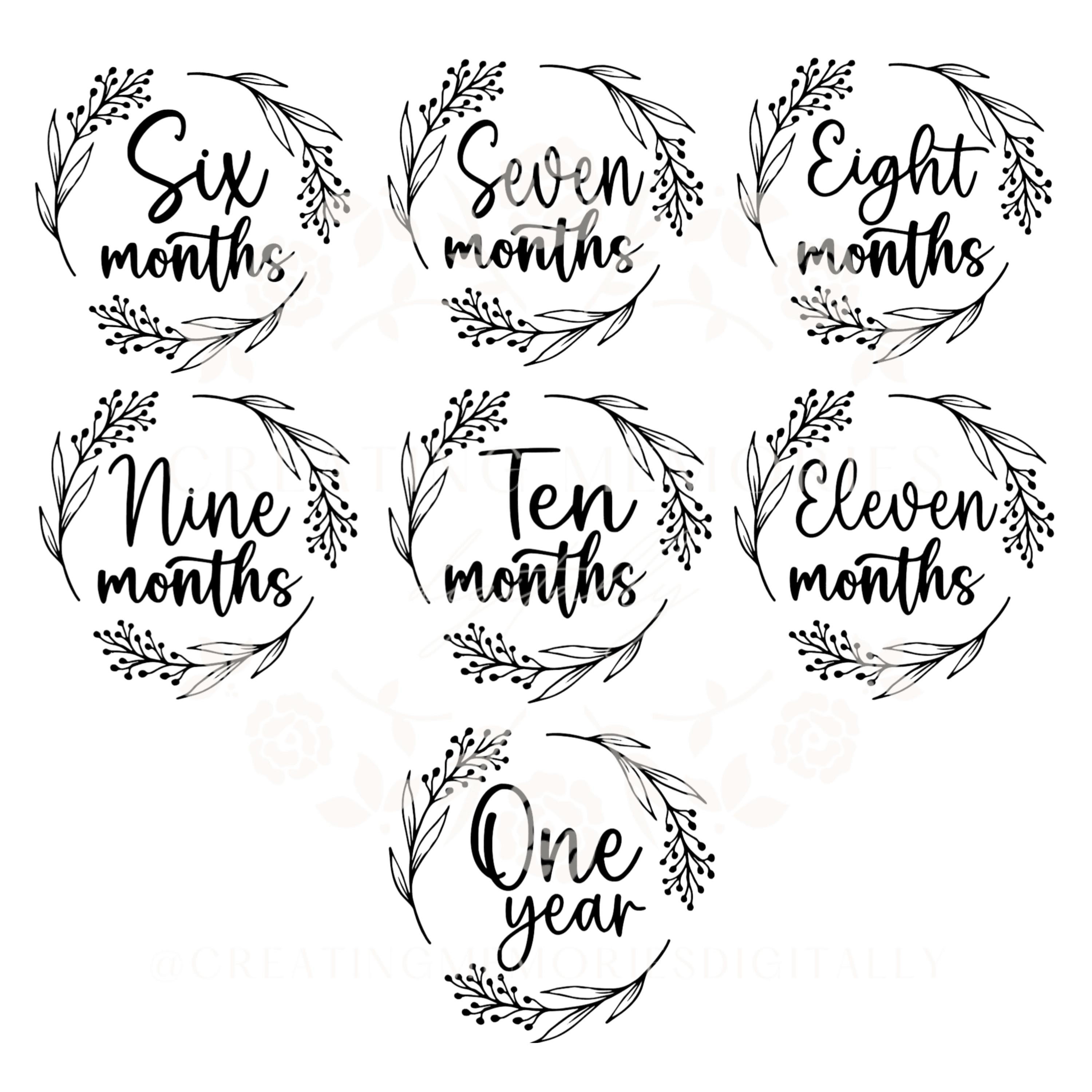 Flower Baby Rounds Svg, Baby Milestone Rounds SVG, Baby Rounds SVG PNG ...