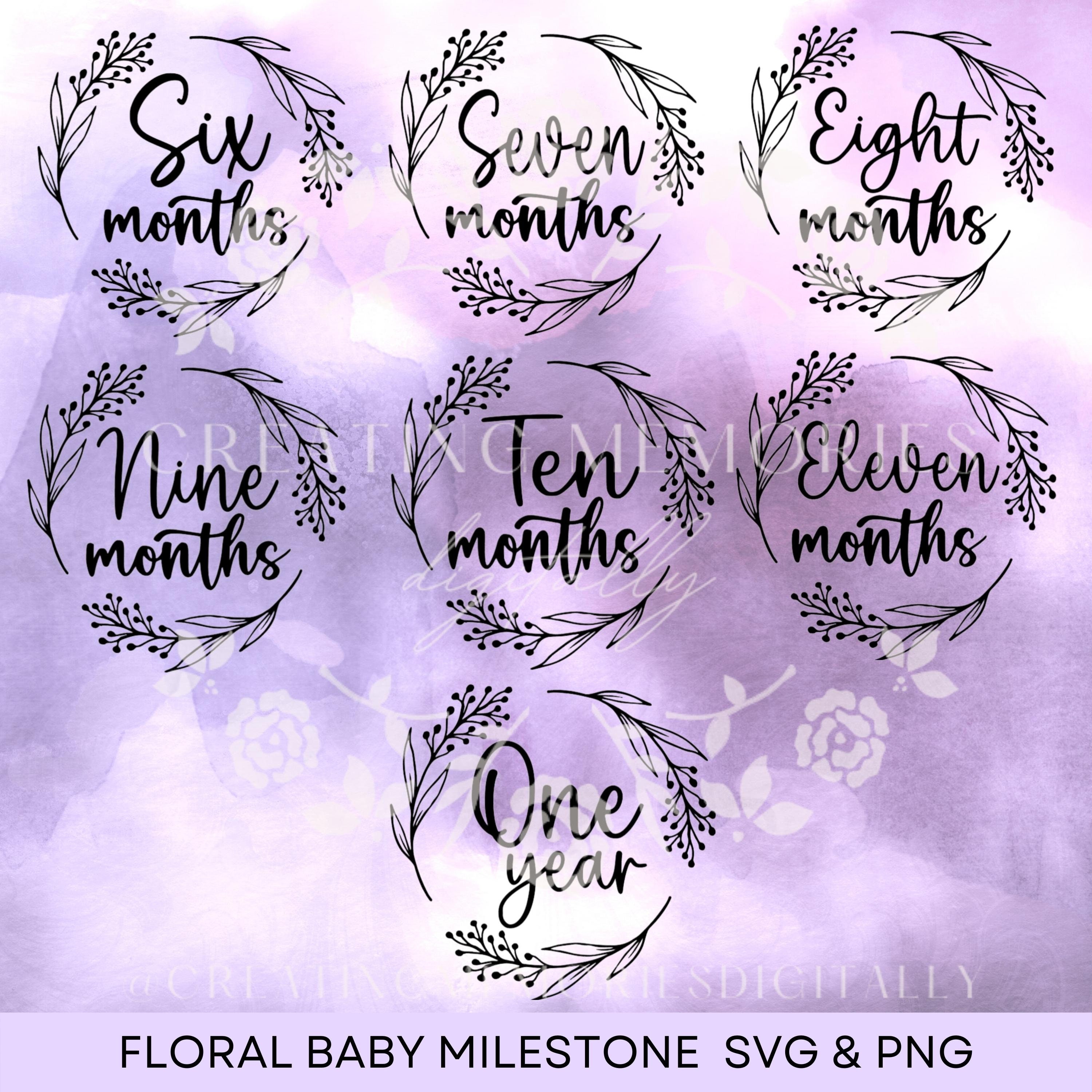 Flower Baby Rounds Svg, Baby Milestone Rounds SVG, Baby Rounds SVG PNG ...