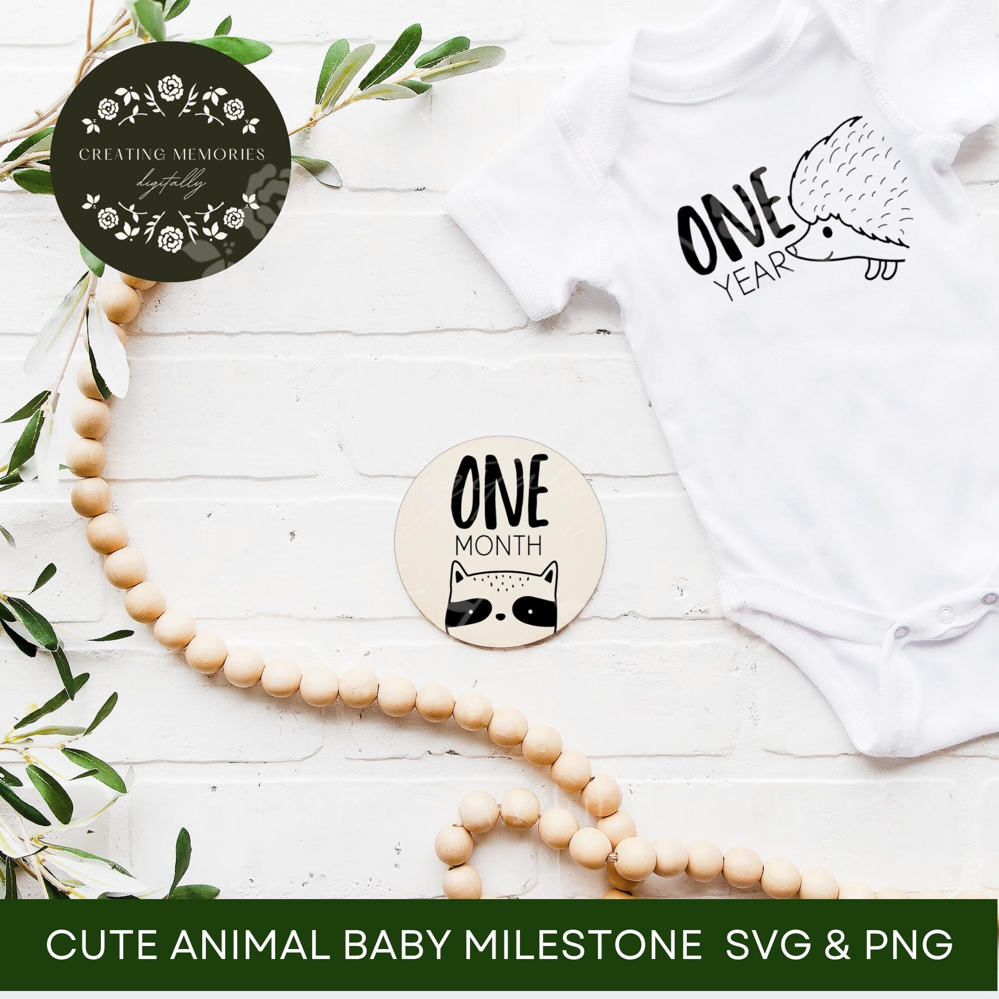 Animal Baby Rounds Svg, Baby Milestone Rounds SVG, Gender Neutral Baby ...