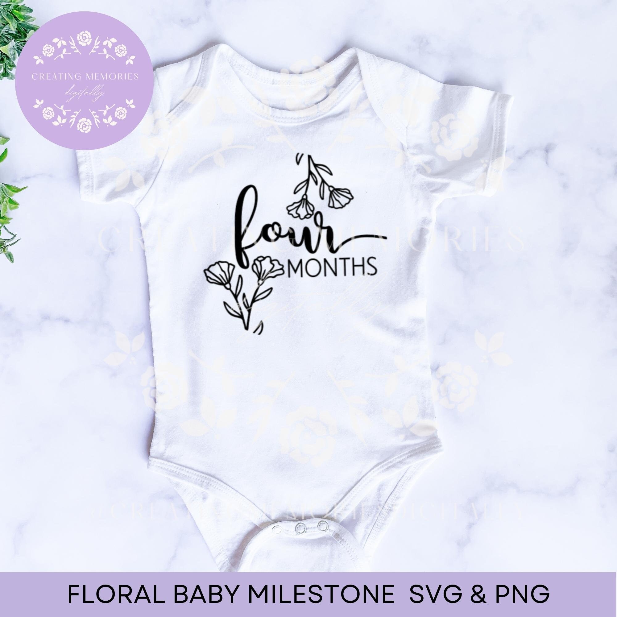 Beautiful Floral Baby Rounds Svg, Baby Milestone Rounds SVG, Baby ...