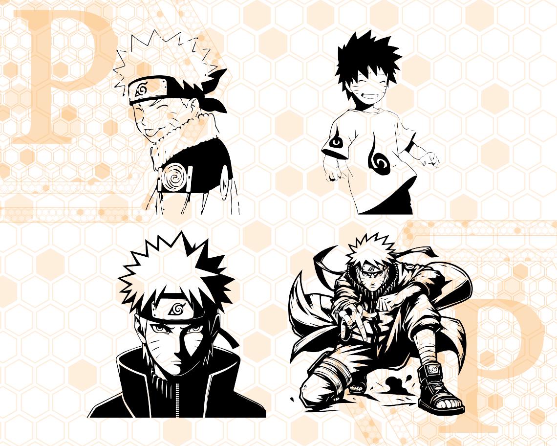 Anime Line Art Bundle, "naruto" Edition – Hand-drawn SVG, Ninja Clipart ...
