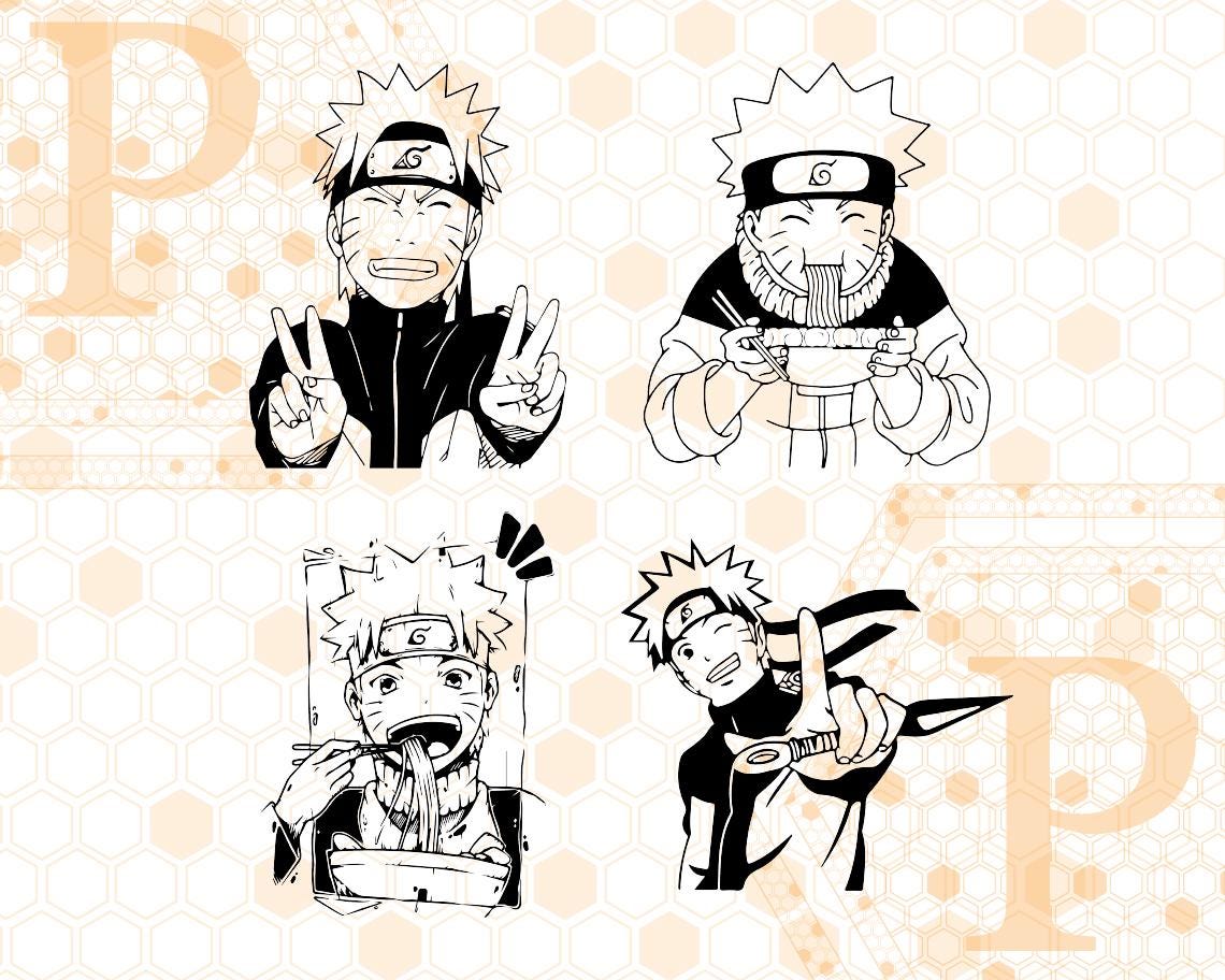 Anime Line Art Bundle, "naruto" Edition – Hand-drawn SVG, Ninja Clipart ...