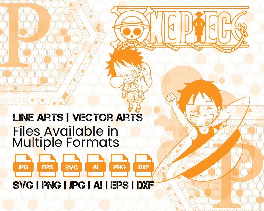 Luffy Line Arts | Luffy Clip Arts | One Piece | Chibi Character| Luffy ...