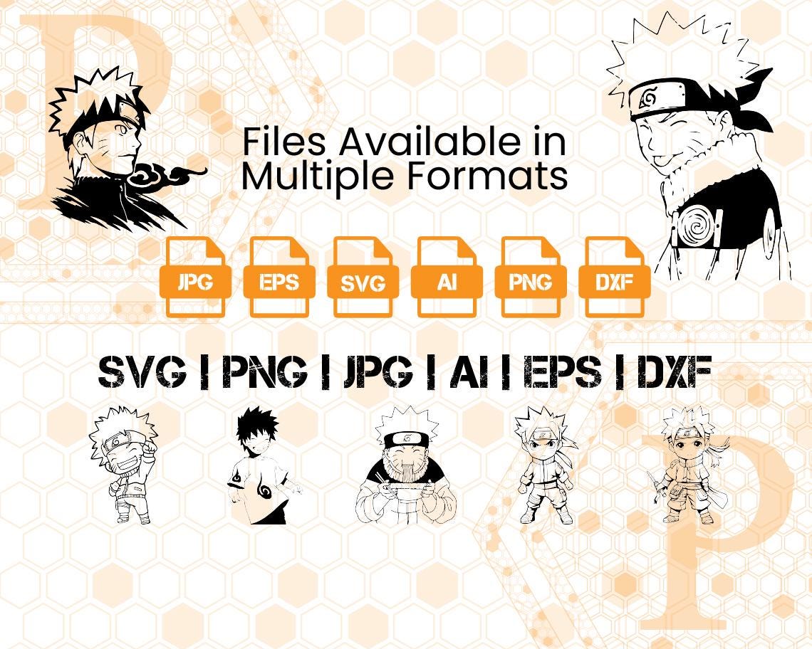 Anime Line Art Bundle, "naruto" Edition – Hand-drawn SVG, Ninja Clipart ...
