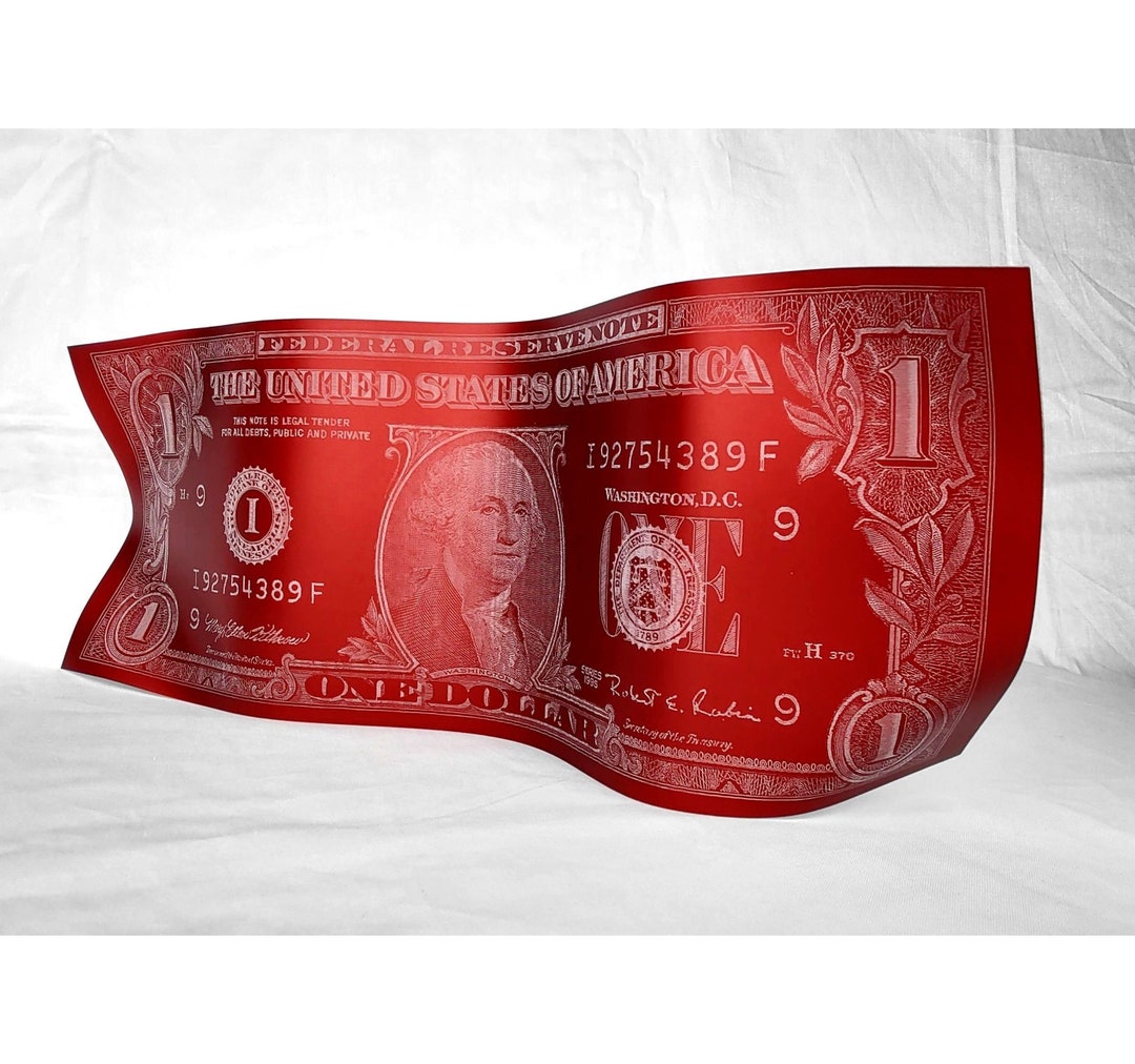 Karl Lagasse One Dollar Sculpture, Red, Signed - Etsy