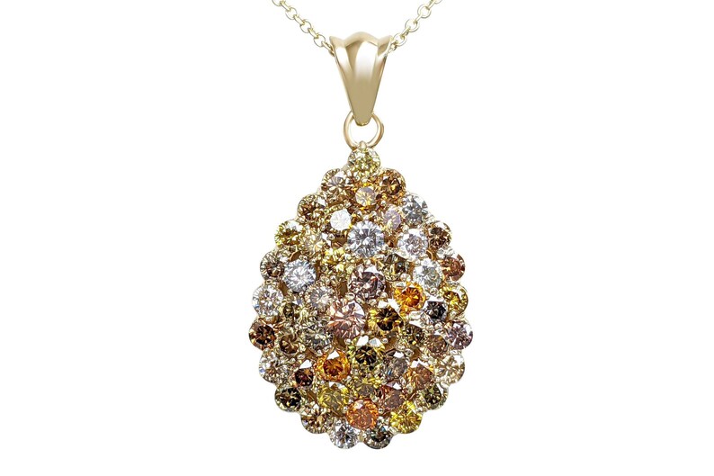 Fancy Diamonds Pendant, 3.51ct Diamonds, 14k Yellow Gold - Etsy