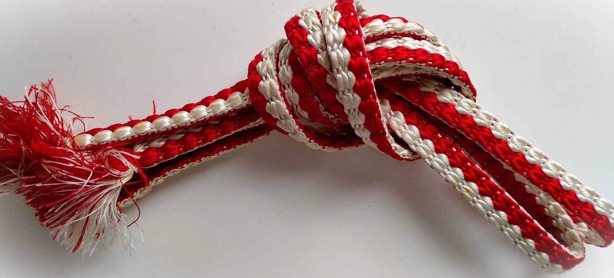 Japanese Obijime, Flat Tie Belt Cord, Red and White , Size 140cm X 1cm ...