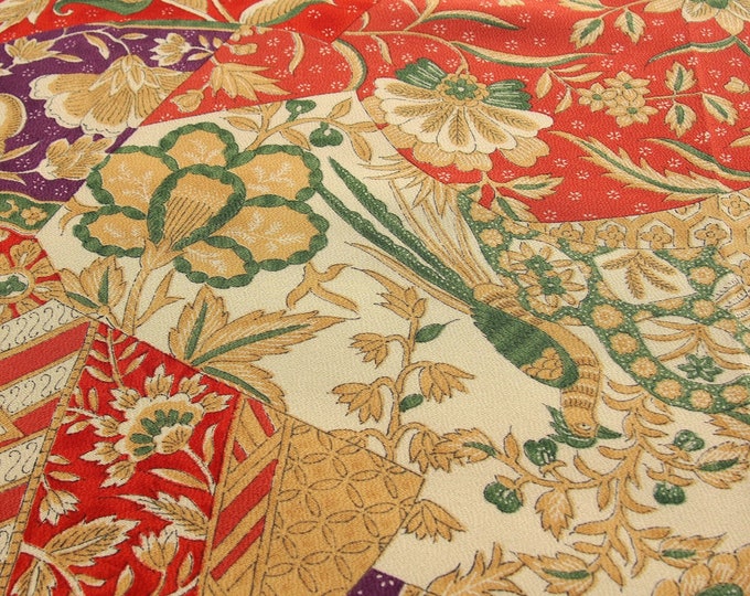 Vintage Kimono Fabric For Crafting Sewing Doll Making Quilting