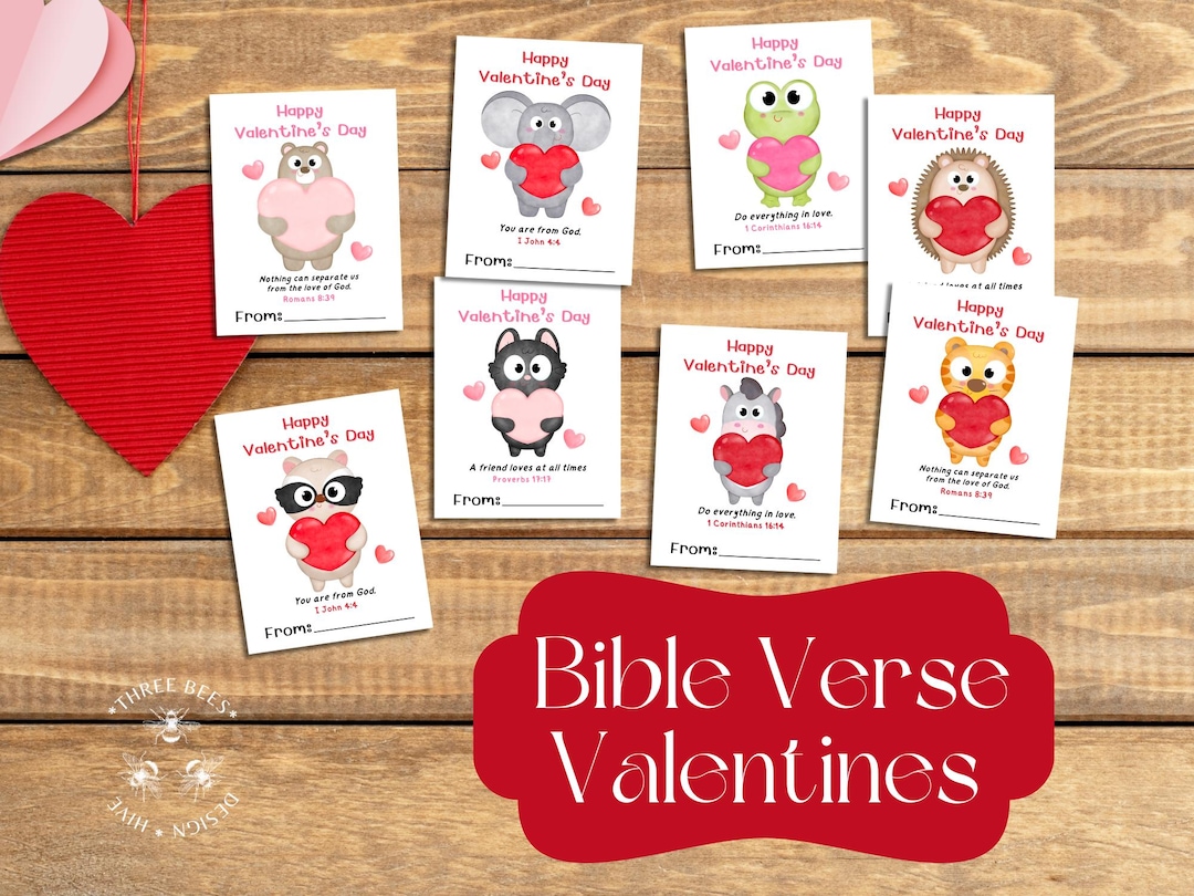 Printable Bible Verse Valentine Cards, Christian Valentines for Kids ...