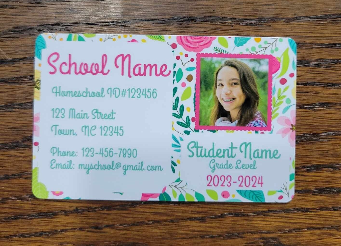 Floral Homeschool ID Card, Homeschool Teacher ID, Homeschool Student ID ...