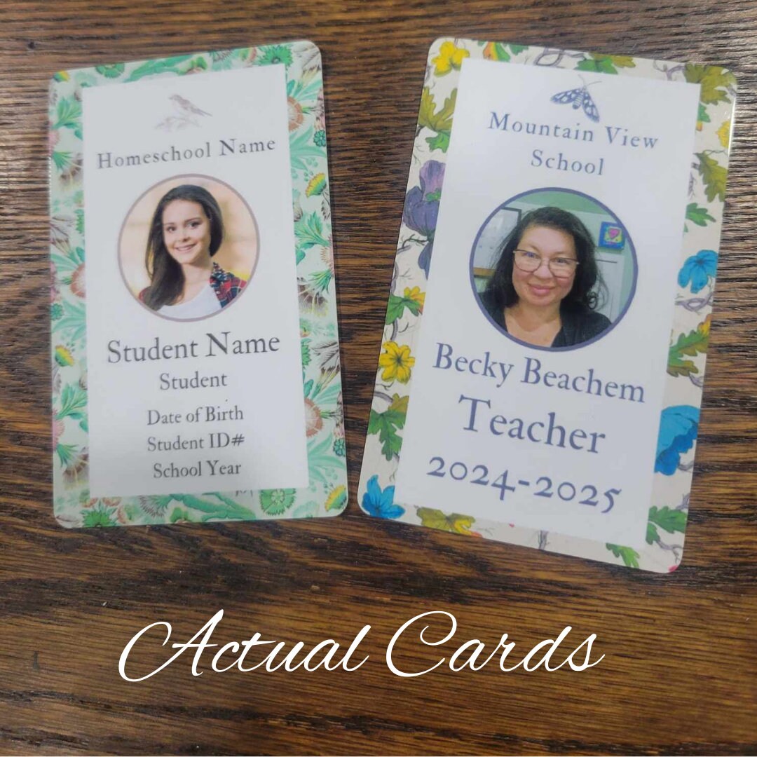 Custom Homeschool ID Card: Floral Background, Student or Teacher - Etsy
