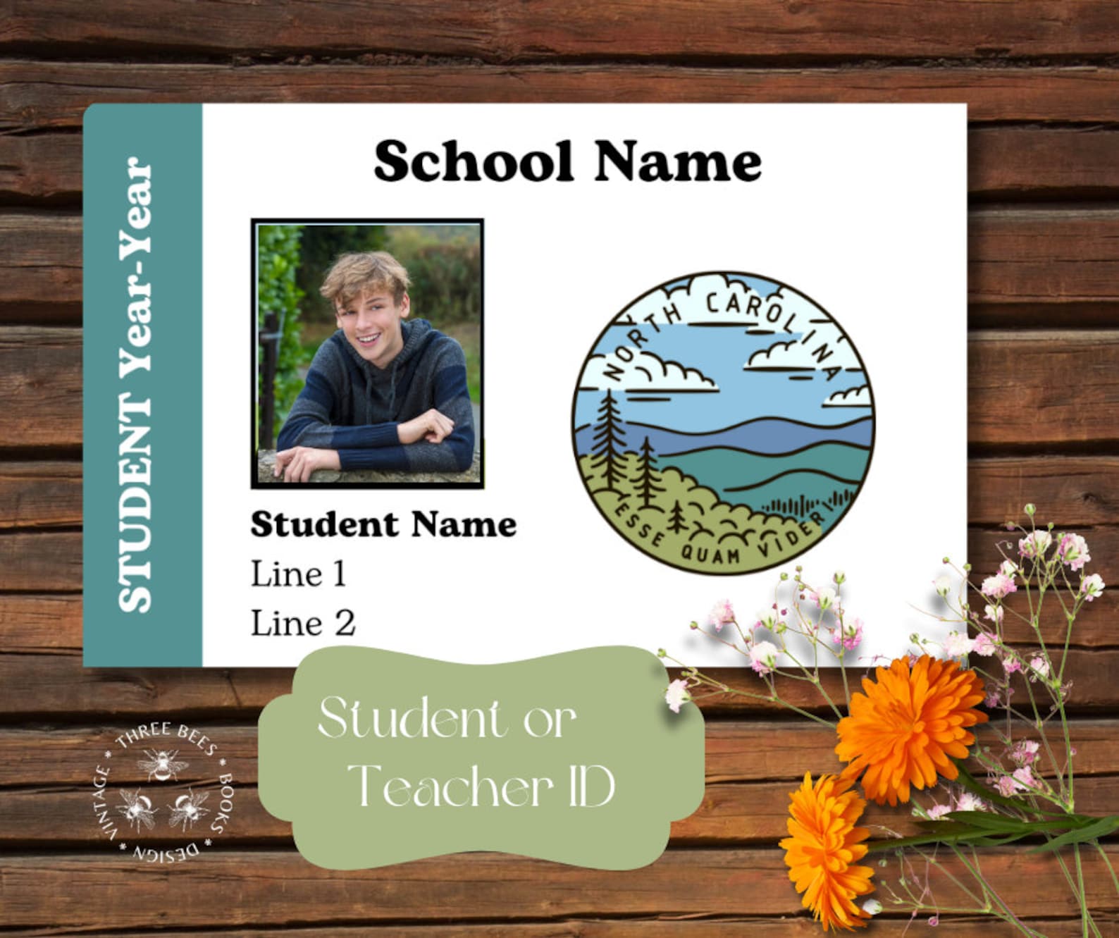 State Logo Homeschool ID Card, Homeschool Teacher ID, Homeschool ...