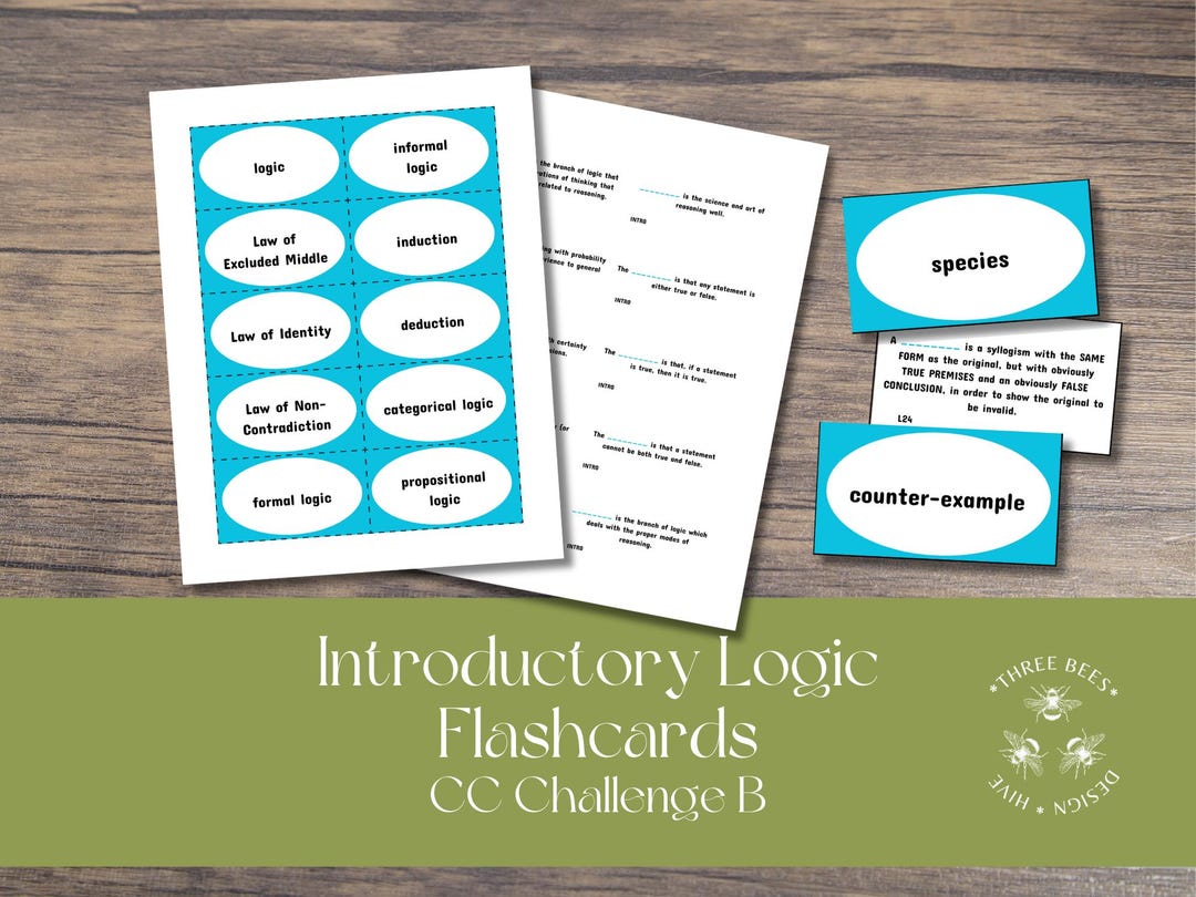 Introductory Logic Flashcards: Challenge B (digital Download) - Etsy