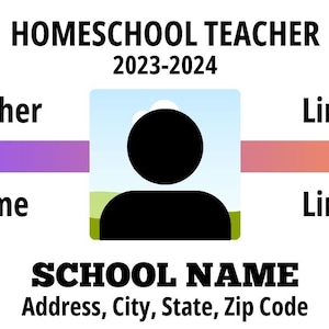 Custom Homeschool Student ID Card: Teacher or Student - Etsy