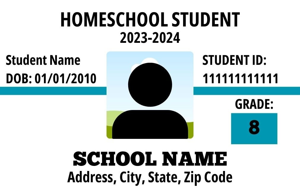 Homeschool ID Card, Homeschool Teacher ID, Homeschool Student ID, Home ...
