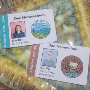 State Logo Homeschool ID Card, Homeschool Teacher ID, Homeschool ...