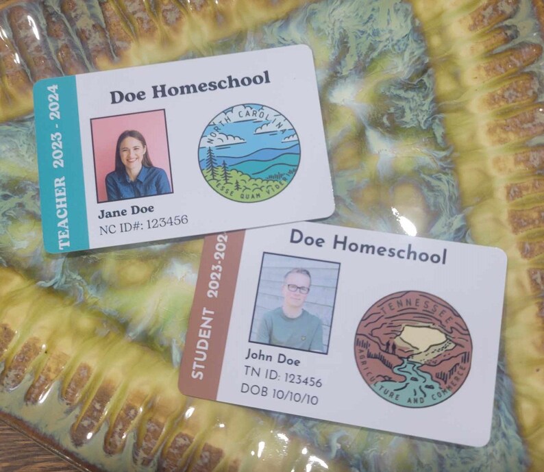 State Logo Homeschool ID Card, Homeschool Teacher ID, Homeschool ...