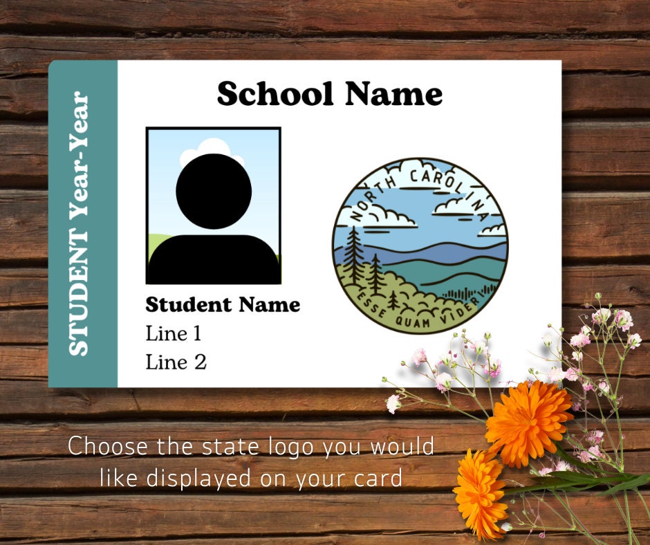 State Logo Homeschool ID Card, Homeschool Teacher ID, Homeschool ...