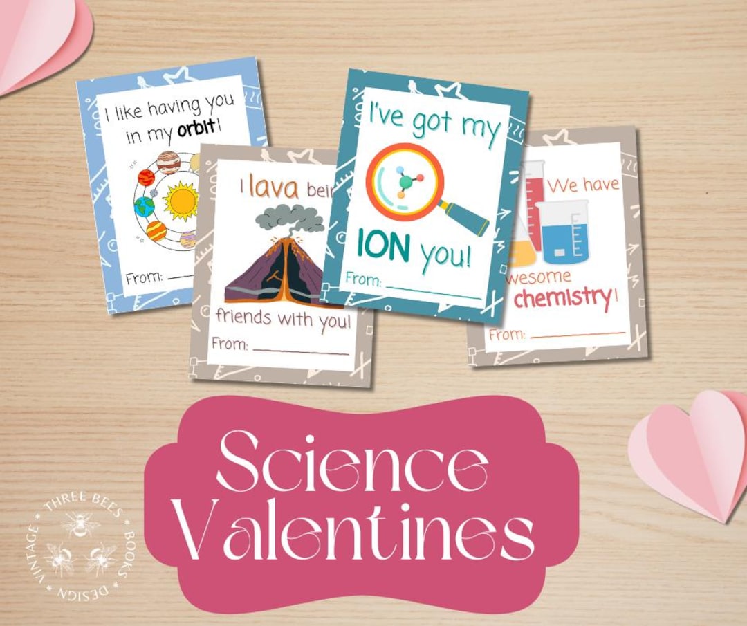 Printable Science Valentines, Science Themed Valentines, Student ...