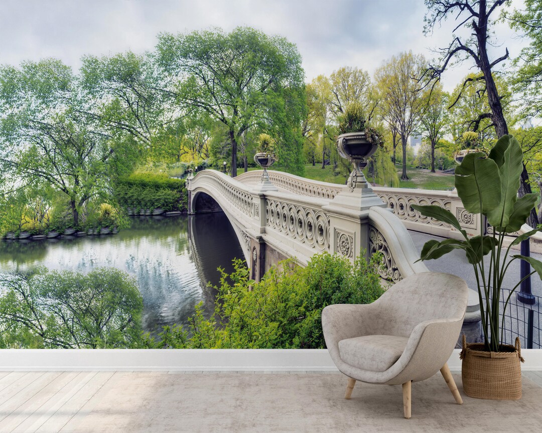Bridge Way Fresh Green View Wallpaper Nature Wall Mural - Etsy