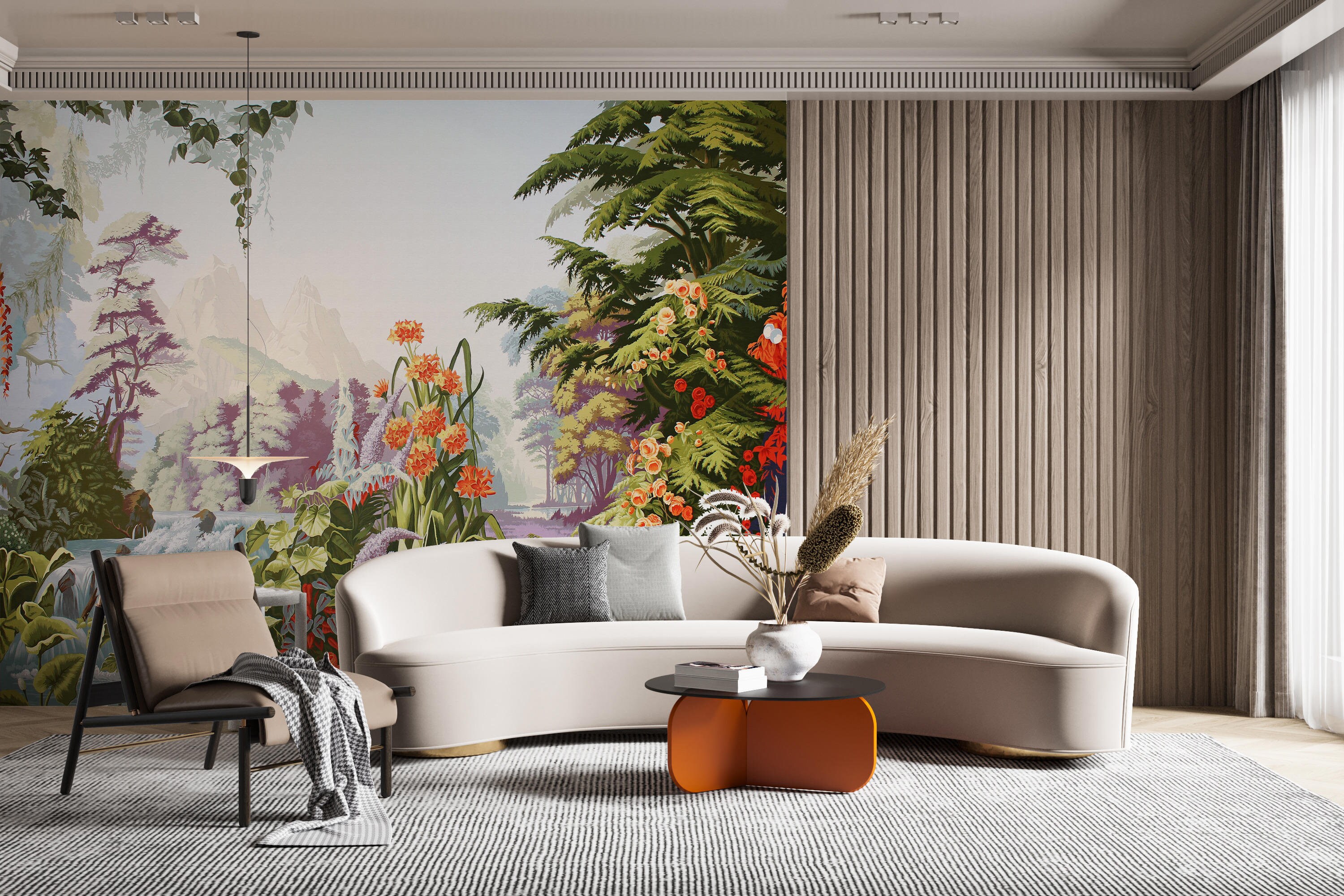 Nostalgic Garden View Wall Mural, Peel Stick Wallpaper, Carta Da Parati ...