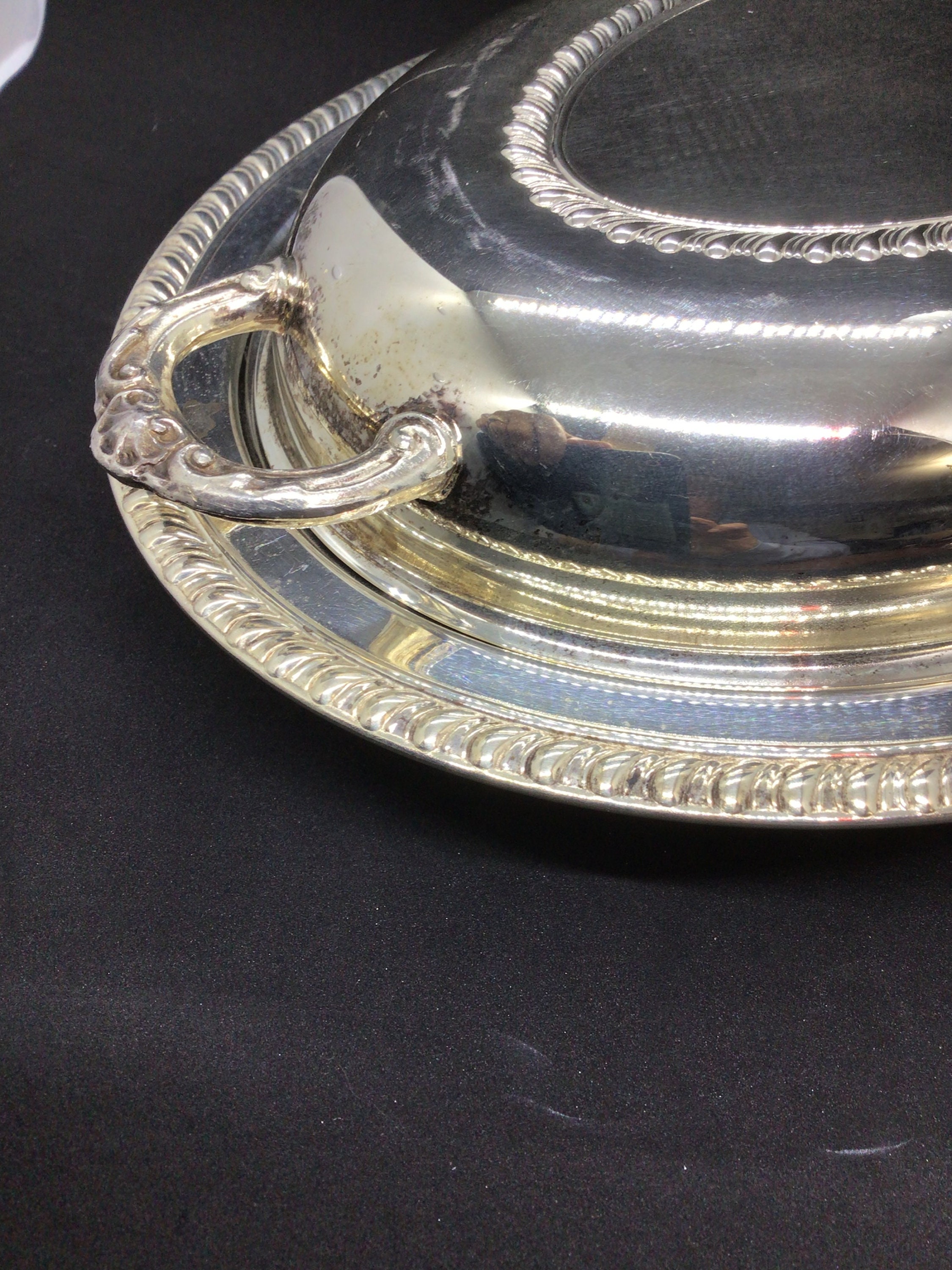 Silver Plate Oval Covered Elegant Casserole Glass Insert Dish 3 Pc ...