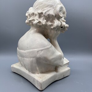 Antique Chalk Plaster Bust GIRL READING Early 20th Century French ...