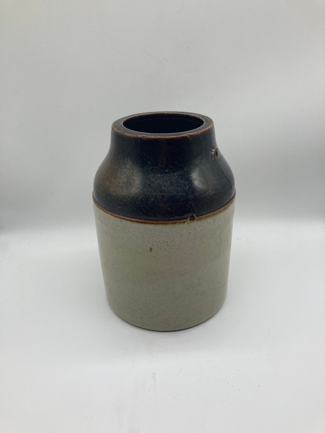 Stoneware Pickle Crock Antique Two Tone Unmarked Made in - Etsy