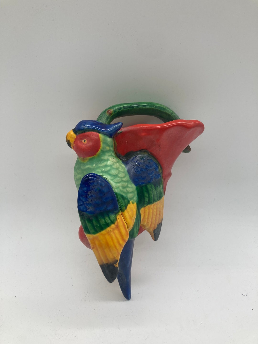 1940s Vibrant Coloured Parrot Hanging Vase Planter Made in Japan Post ...