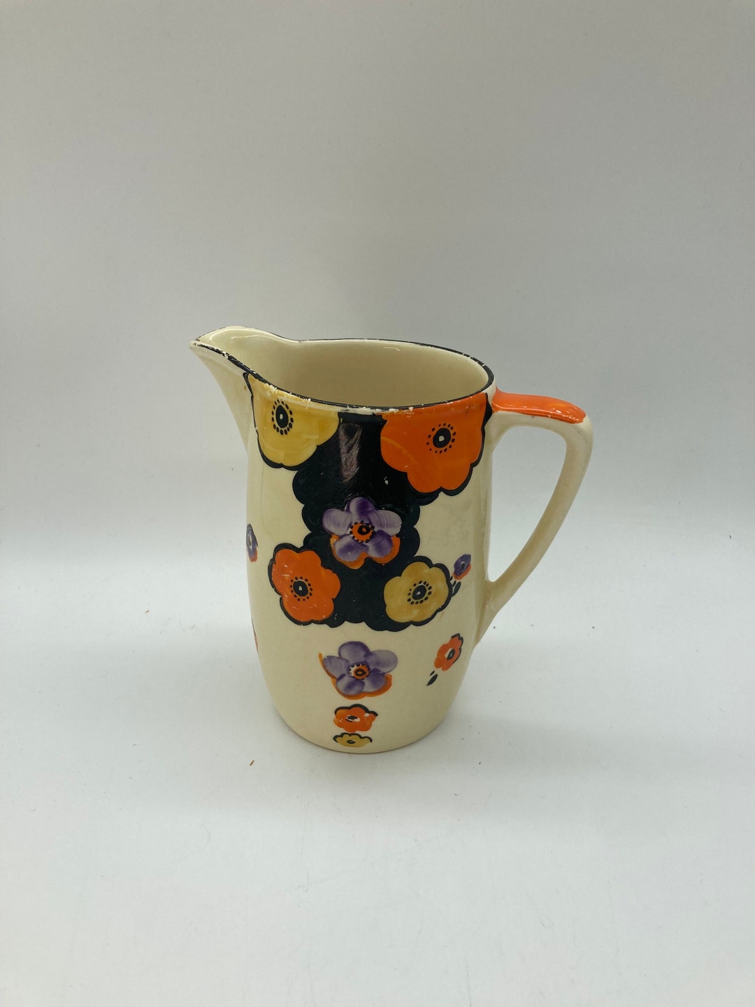 Myott & Sons Art Deco Sample Pitcher Hand Painted Rare Colourway Made ...
