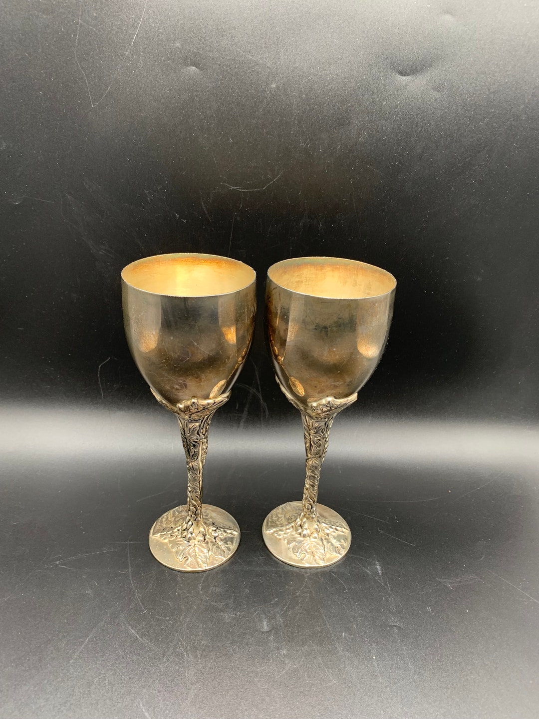 Pair Silver Plate Goblets Wedding/anniversary Gift Imported - Etsy