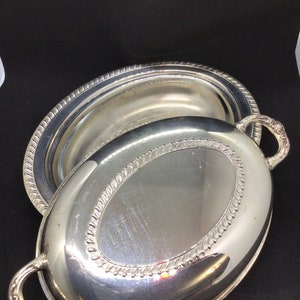 Silver Plate Oval Covered Elegant Casserole Glass Insert Dish 3 Pc ...