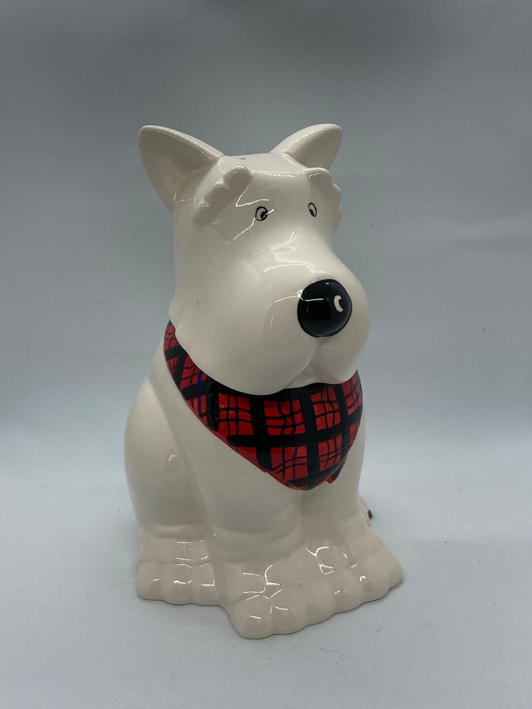 White Scotty Dog Scottish Terrier Cookie Jar With Red Bandana - Etsy