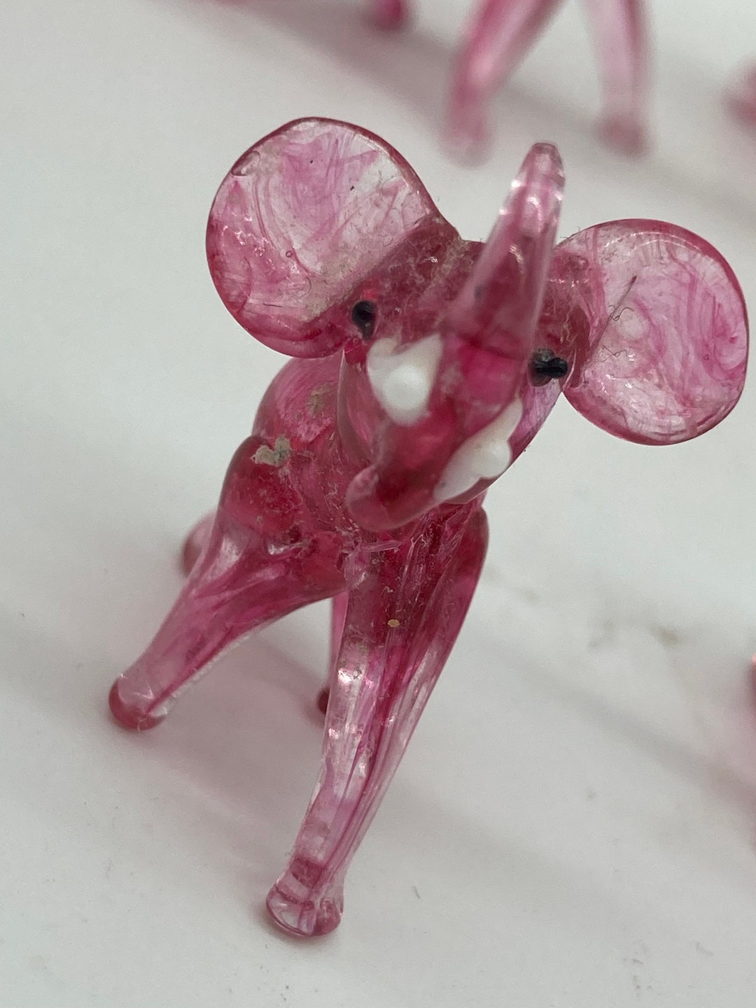 Hand Made Pink Elephant Family of 5 Blown Glass - Etsy