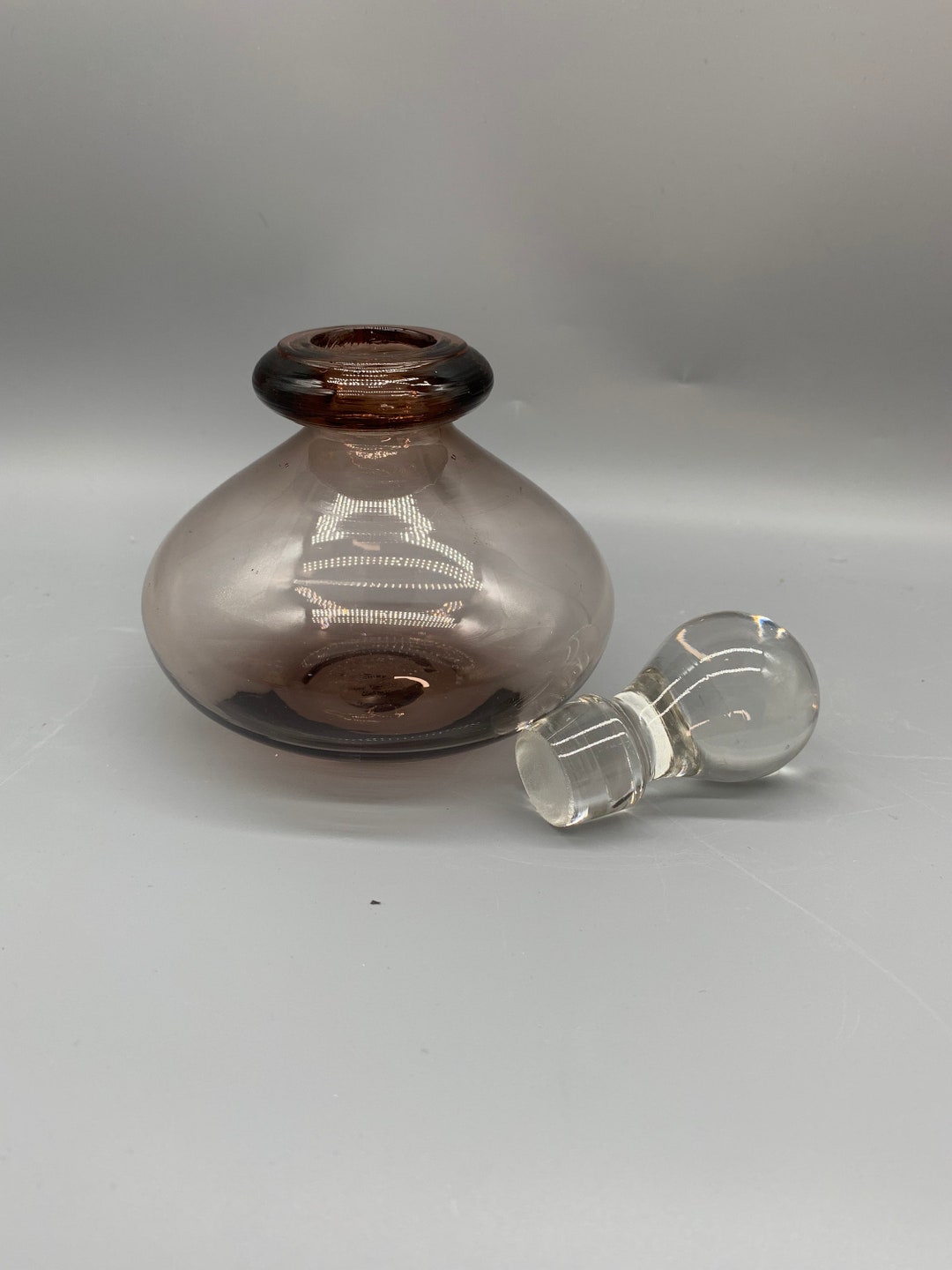 Blown Glass Smoky Topaz Crystal Perfume Bottle Vanity Table - Etsy